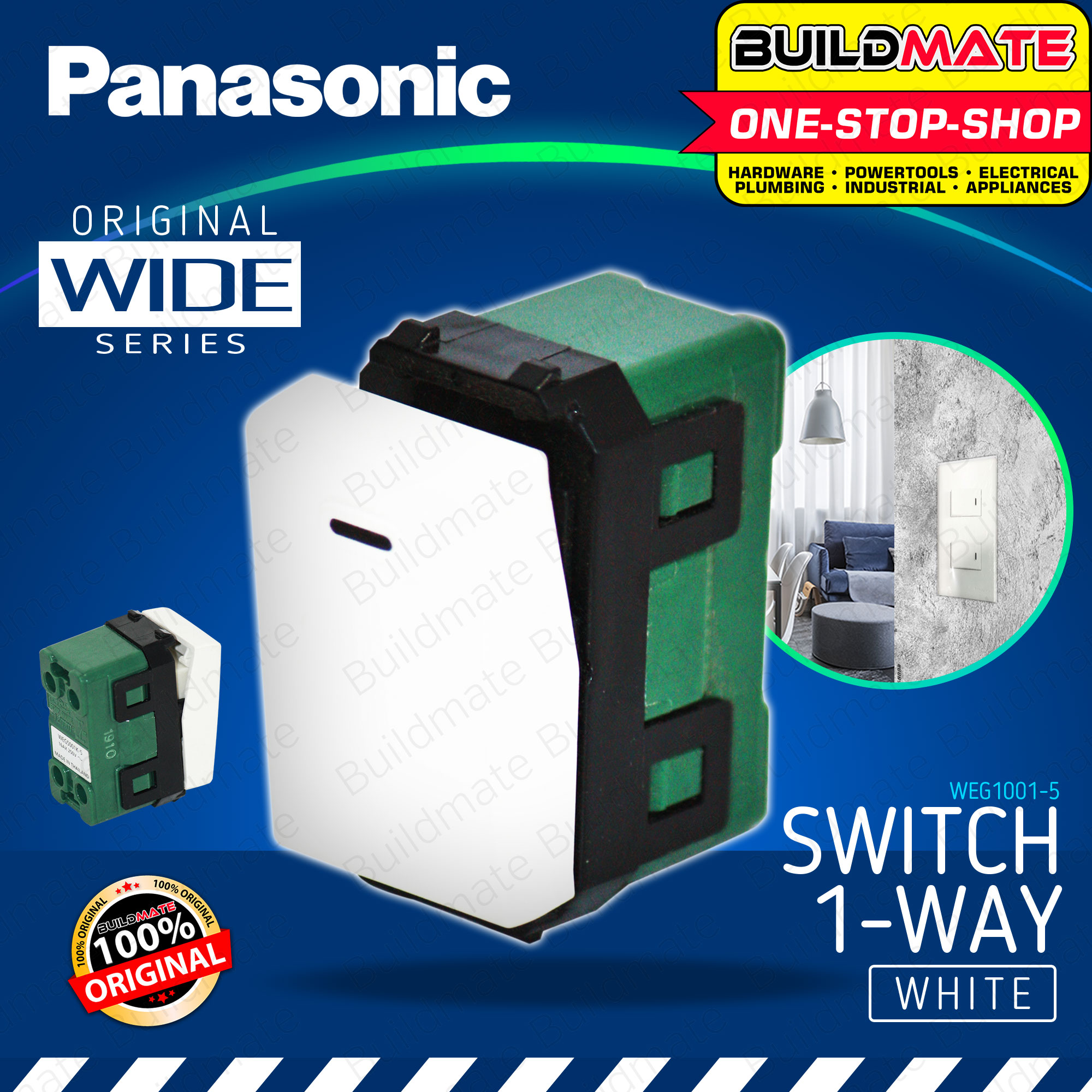 PANASONIC Original Wide Series 1 Way Switch WEG5001K-5 - BUILDMATE ...