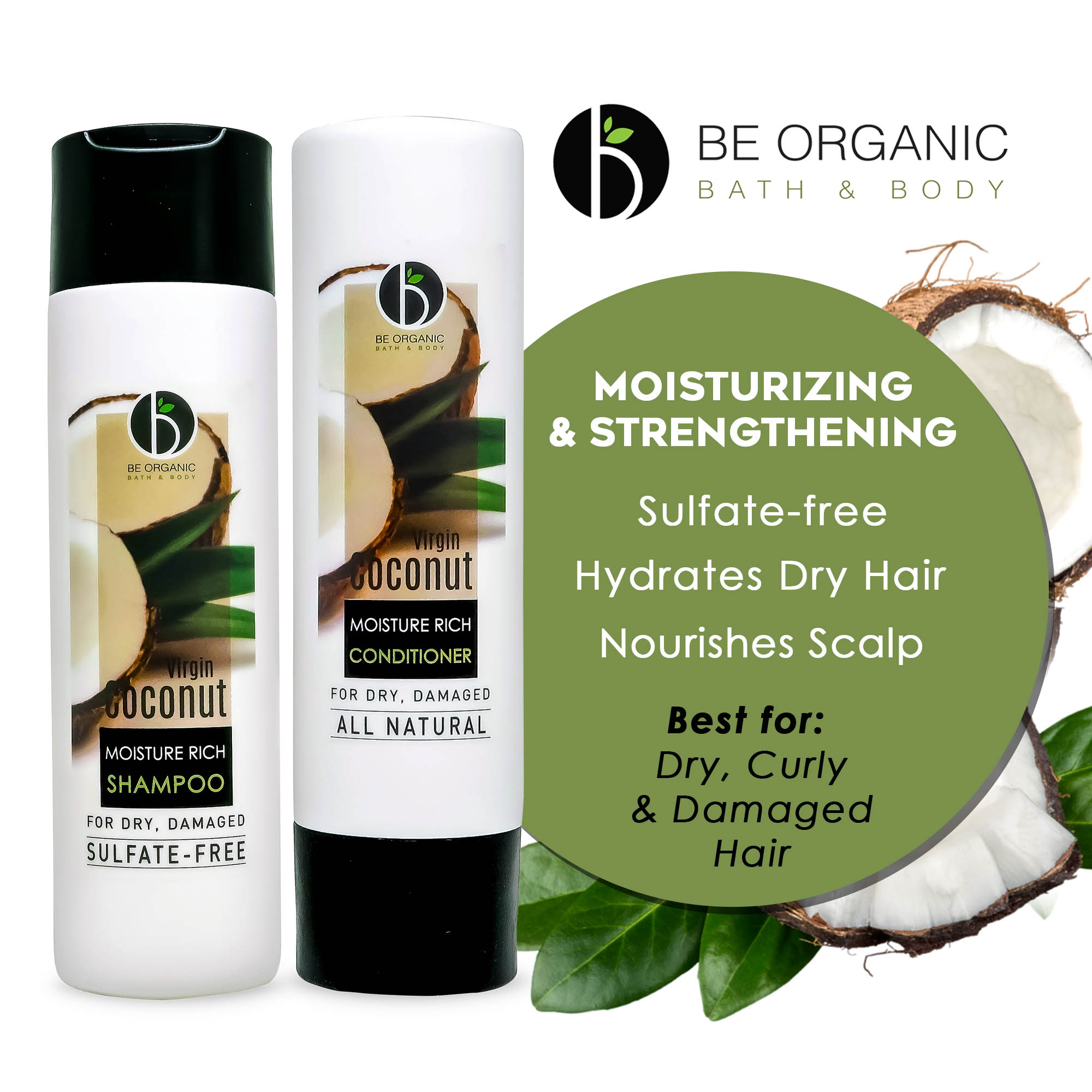 Be Organic VCO Shampoo + Conditioner SET 250ml each (Moisture Boost For ...