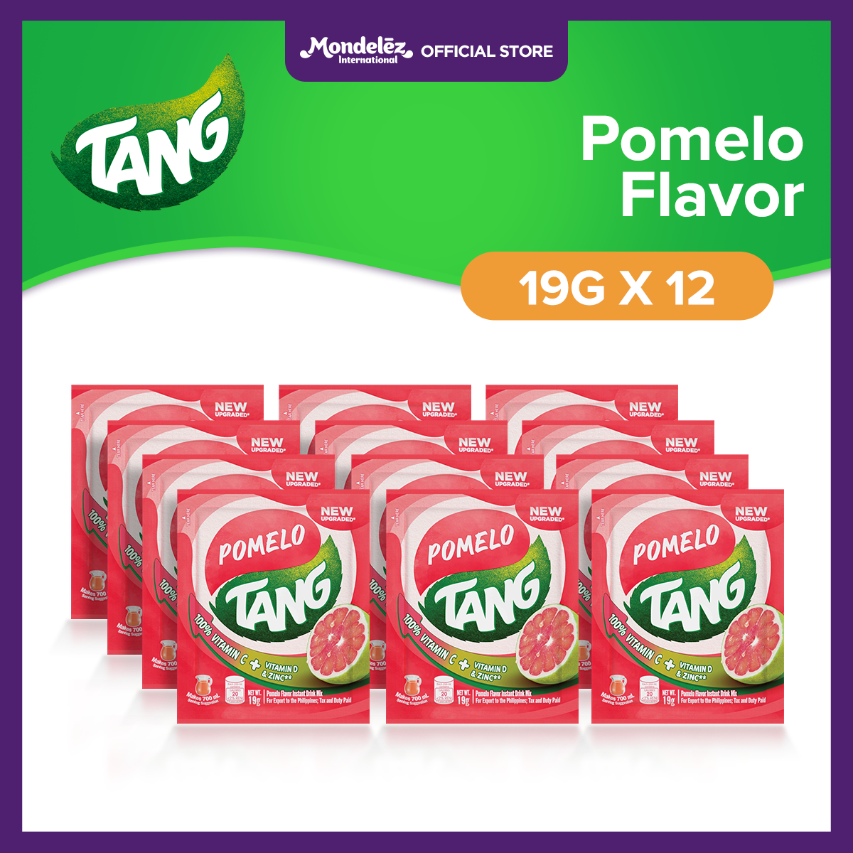 Tang Instant Drink Mix - Pomelo Flavor 19g with Vitamins and Minerals C ...
