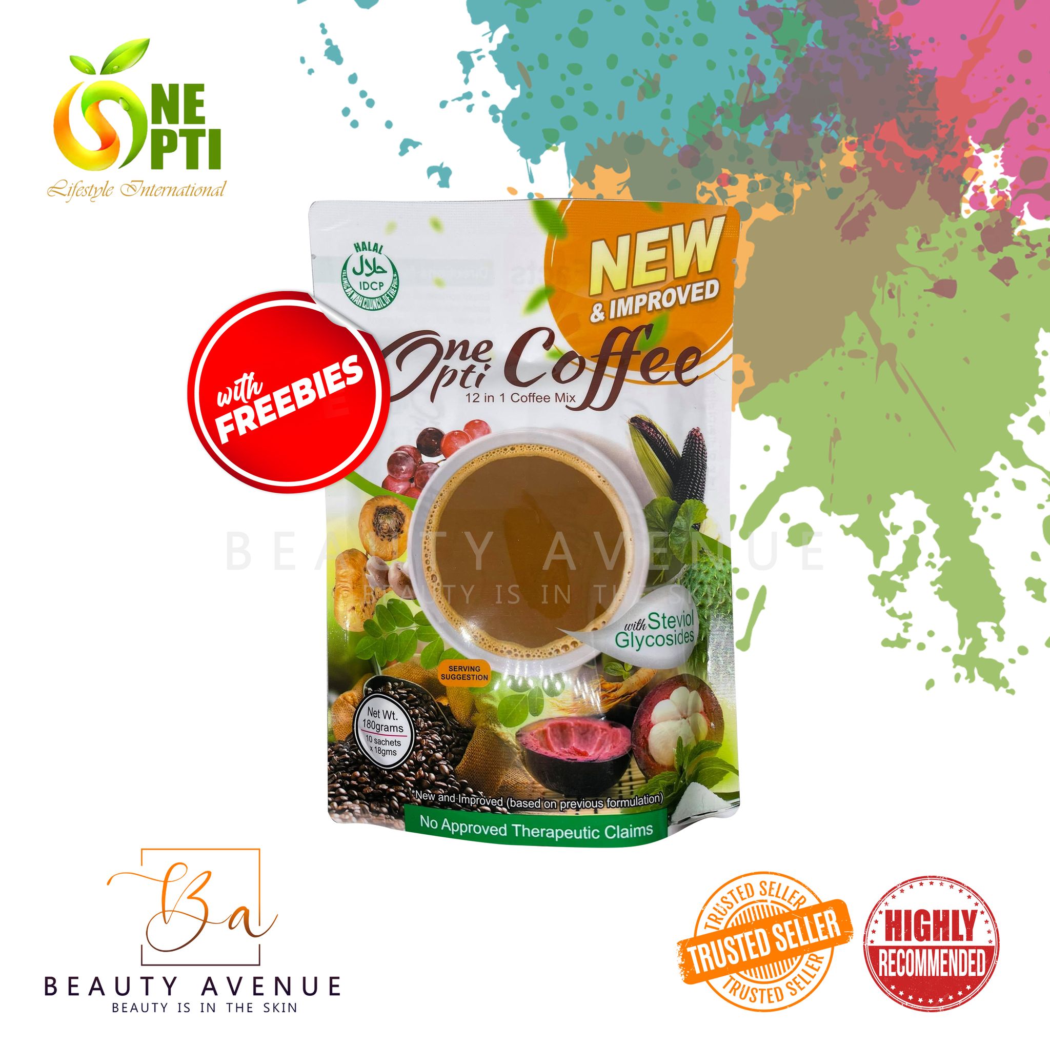 ONE OPTI 12IN1 COFFEE WITH STEVIA AND GLYCOSIDES (with freebies ...