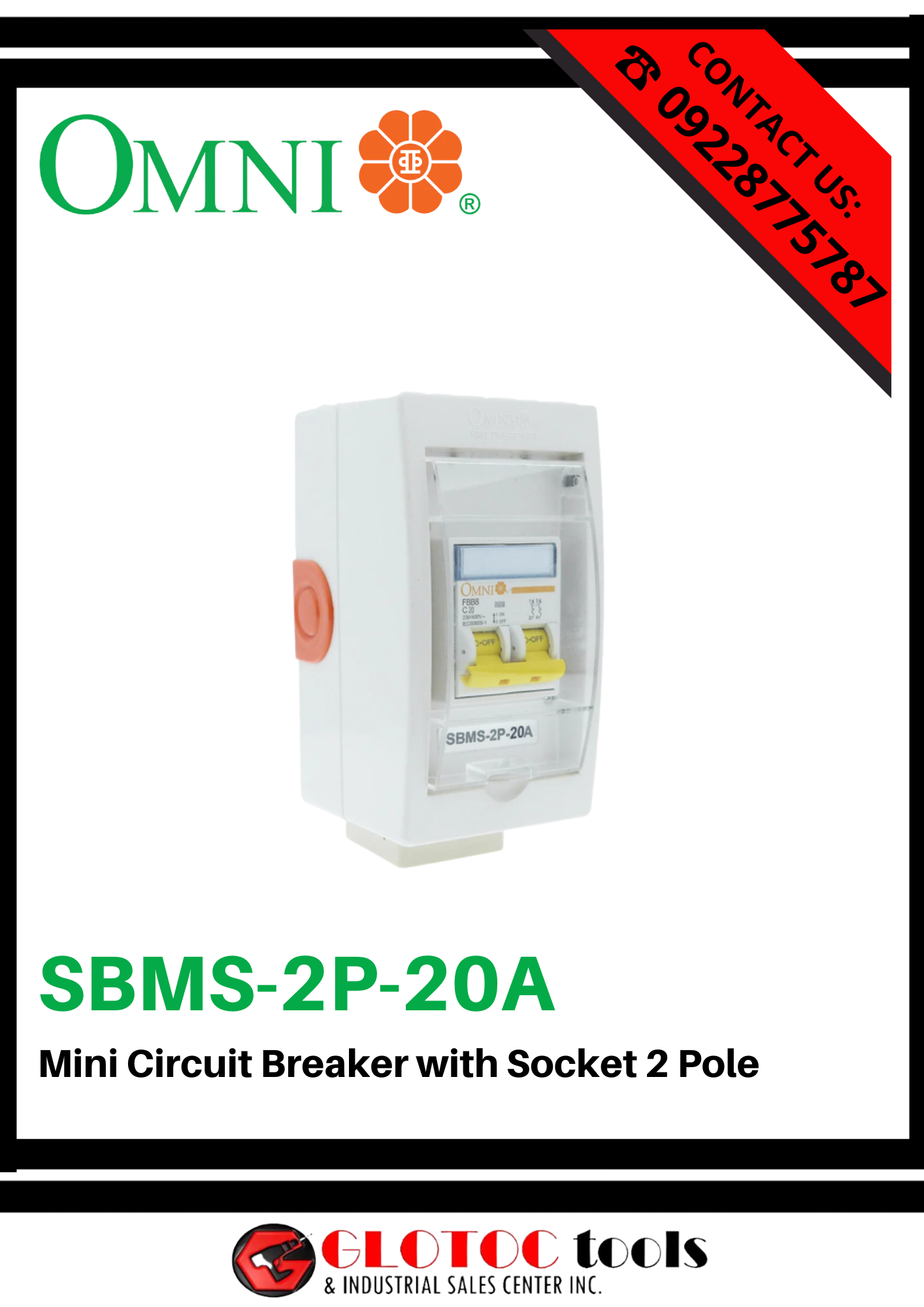 OMNI Mini Circuit Breaker with Socket 2 Pole SBMS-2P-20A | Lazada PH