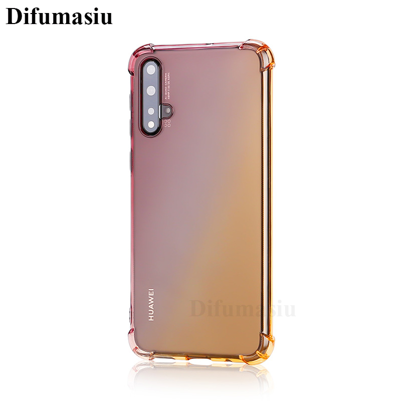 For Huawei Nova 5 Case Covers Shockproof Soft Case Gradient Color ...