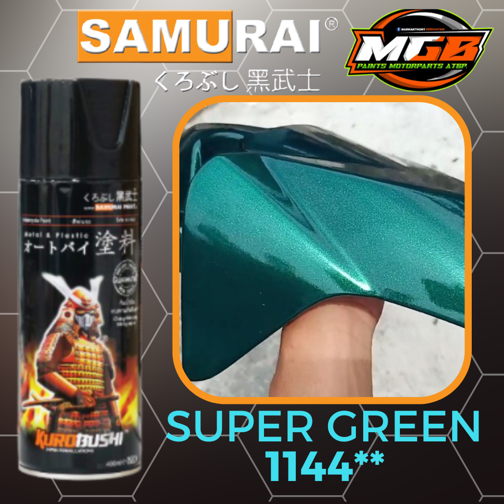 SAMURAI SPRAY PAINT 1144** Super Green (metallic color) 400ml | Lazada PH