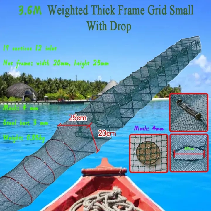 【Local delivery】 Foldable Nylon Fishing Net Crab Crayfish Lobster ...
