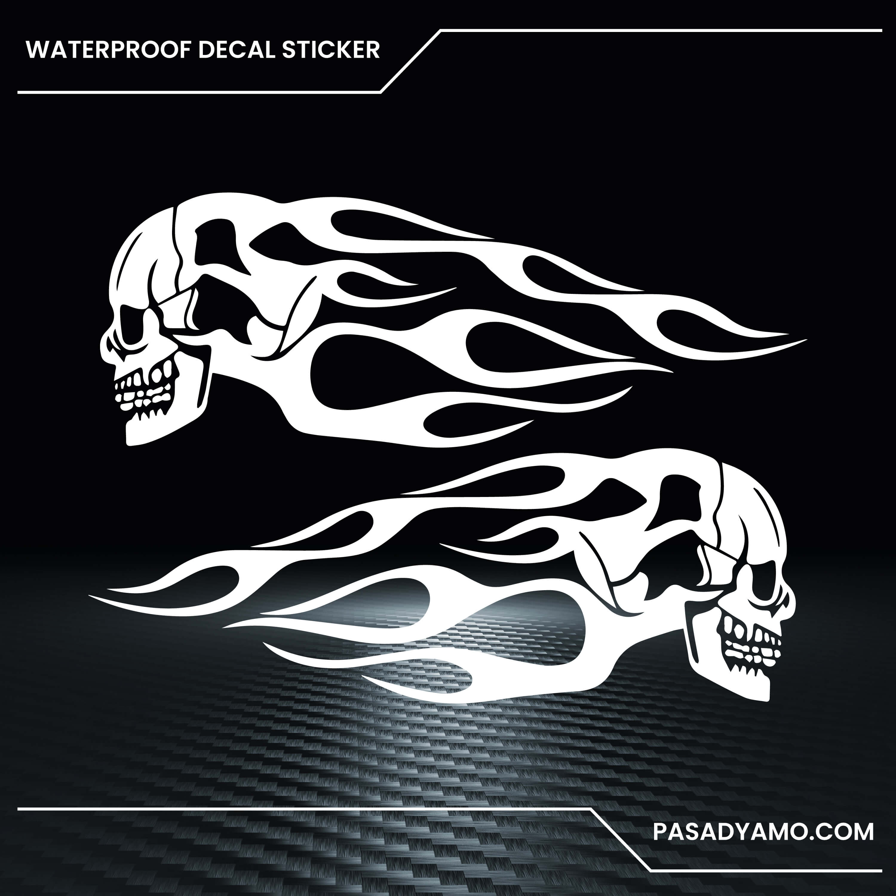 Flaming Skull Motorcycle Tank Decal Sticker 5 x 11 inches | Lazada PH