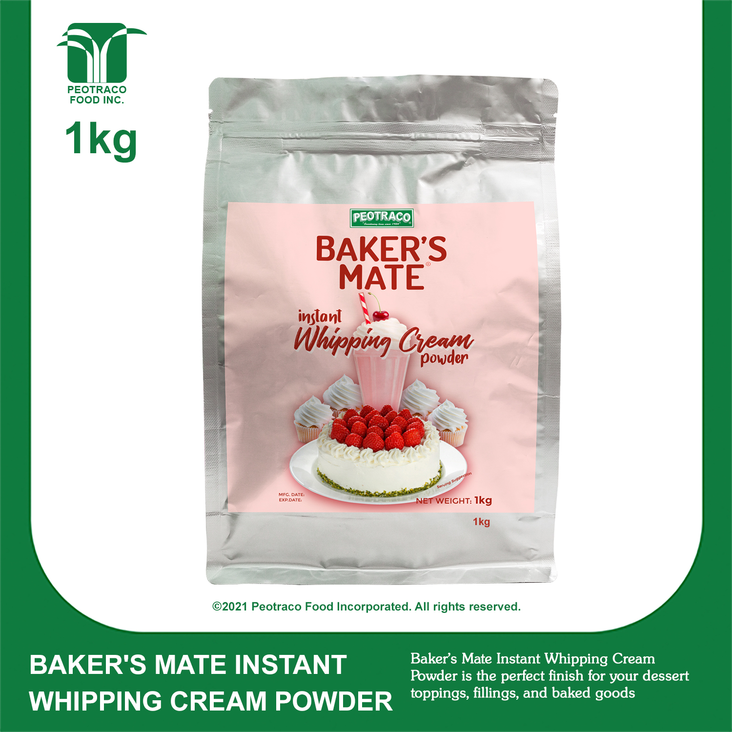 Baker's Mate Instant Whipping Cream Powder (1kg) | Lazada PH
