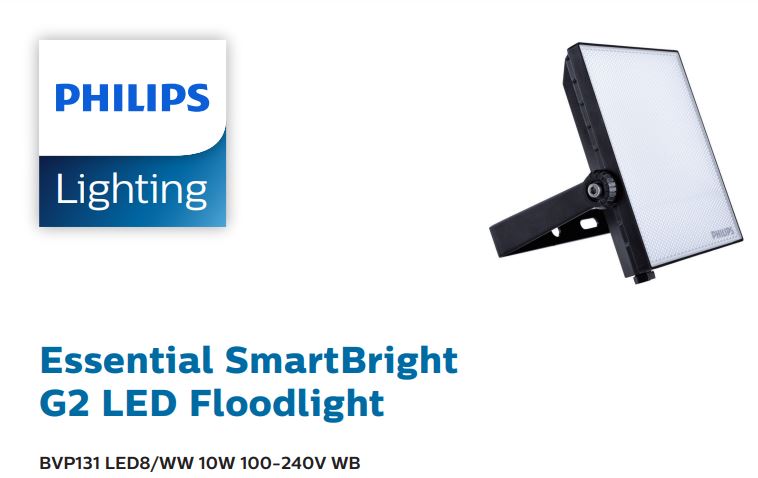 Philips Essential Smartbright G2 LED Floodlight 10watts Warm white | Lazada PH