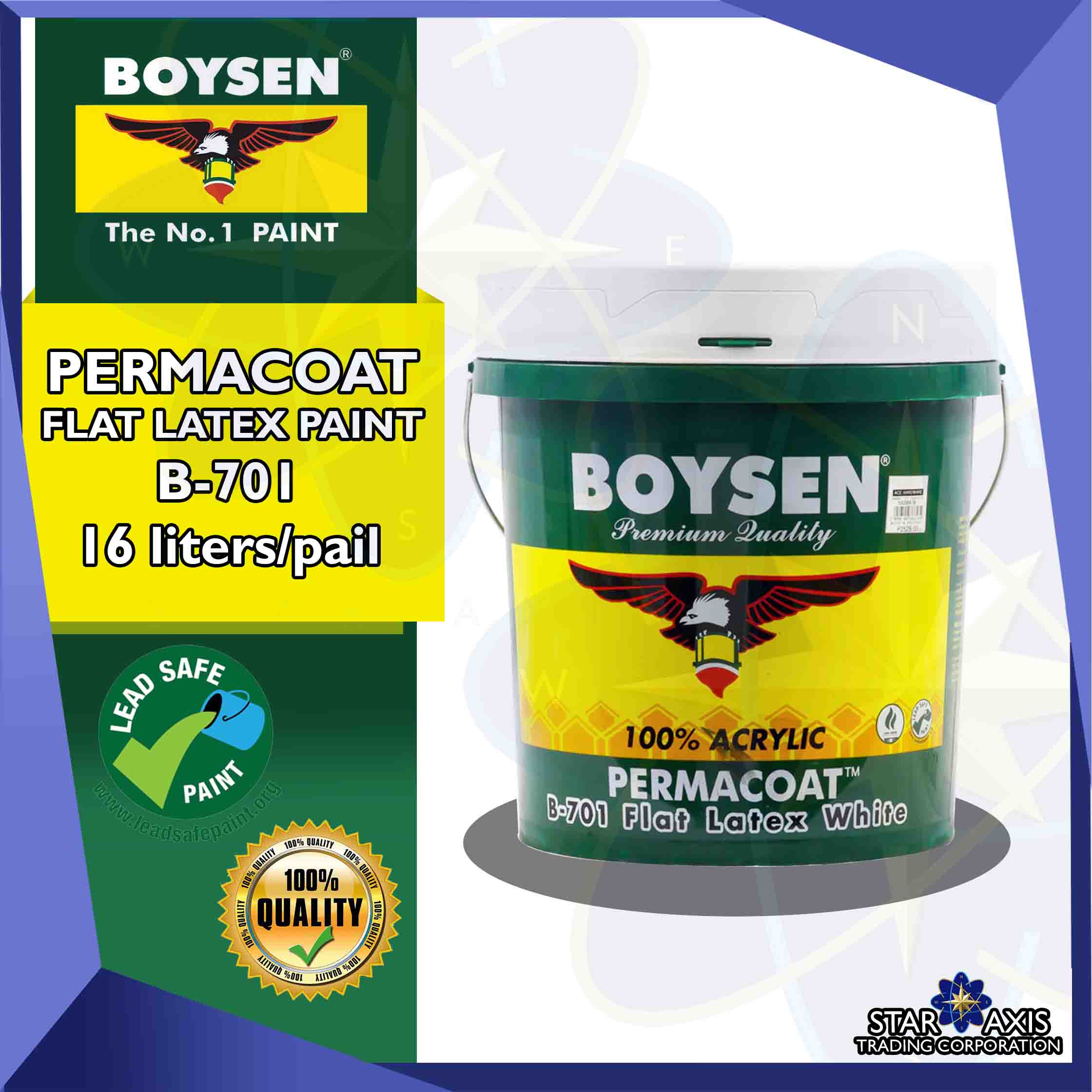 BOYSEN PERMACOAT FLAT LATEX PAINT B-701 16LITERS/PAIL | Lazada PH