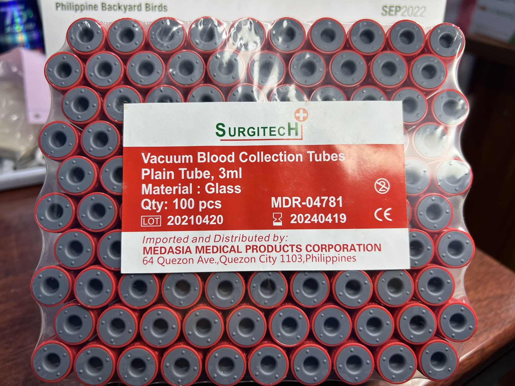 Vacuum Blood Collection Tubes SURGITECH 100pcs Edta k3 3ml, 5ml, Red ...