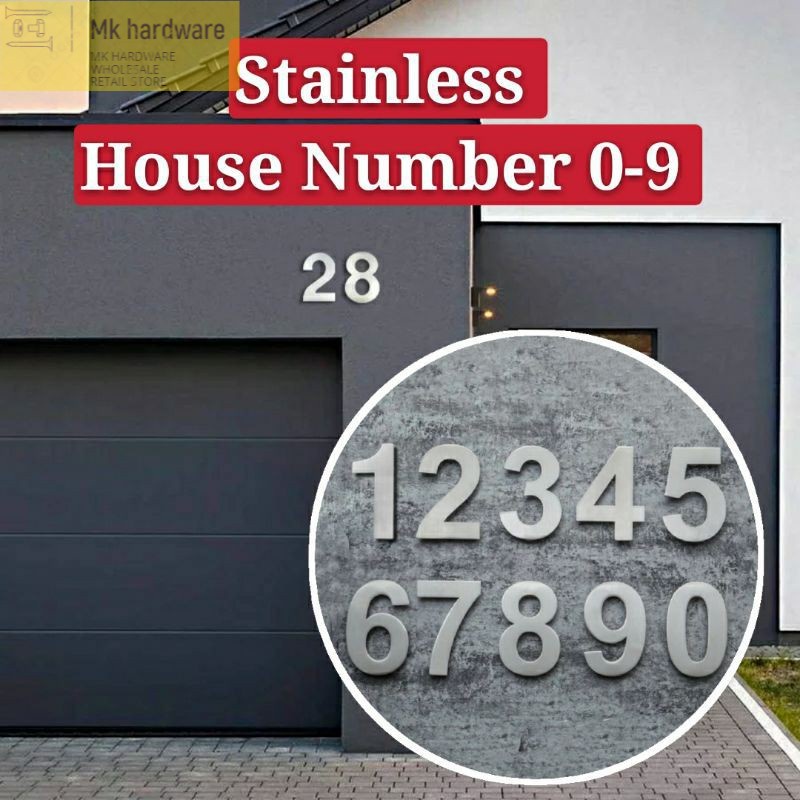 0-9 Stainless Steel House Number Plate Home Number Sign | Lazada PH
