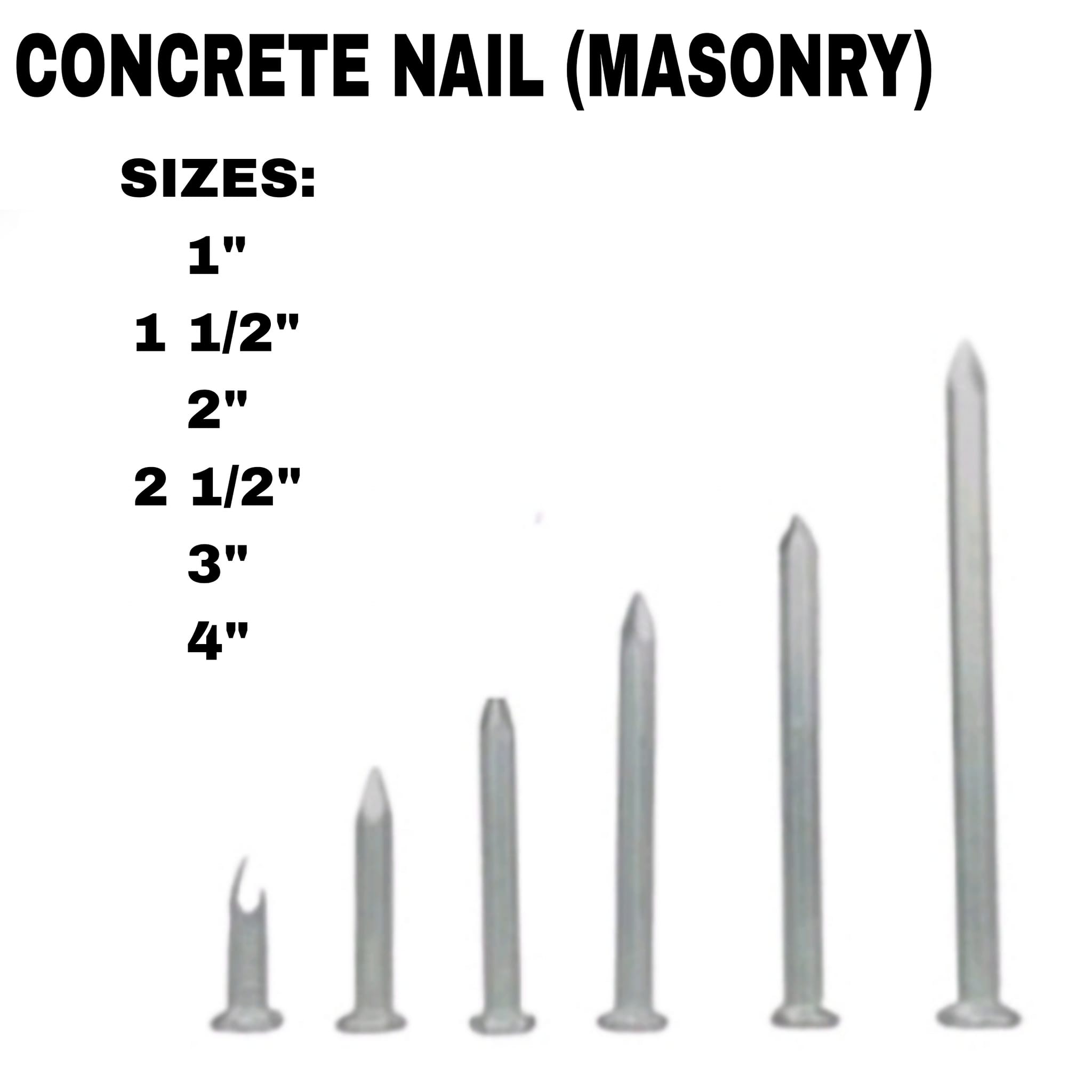 CONCRETE NAIL ( MASONRY ) 1" / 1 1/2" / 2" / 2 1/2" / 3" / 4" (per kilo ...