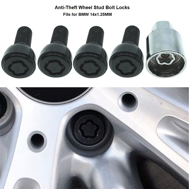 Anti-Theft Wheel Stud Bolt Locks 14X1.25MM for BMW High Security Type ...