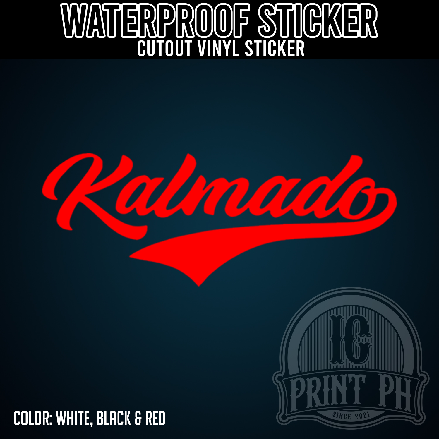 Sticker KALMADO (4.5x1.7inch) Waterproof Cutout Vinyl Sticker / Decal for motorcycle,car,tumbler ...