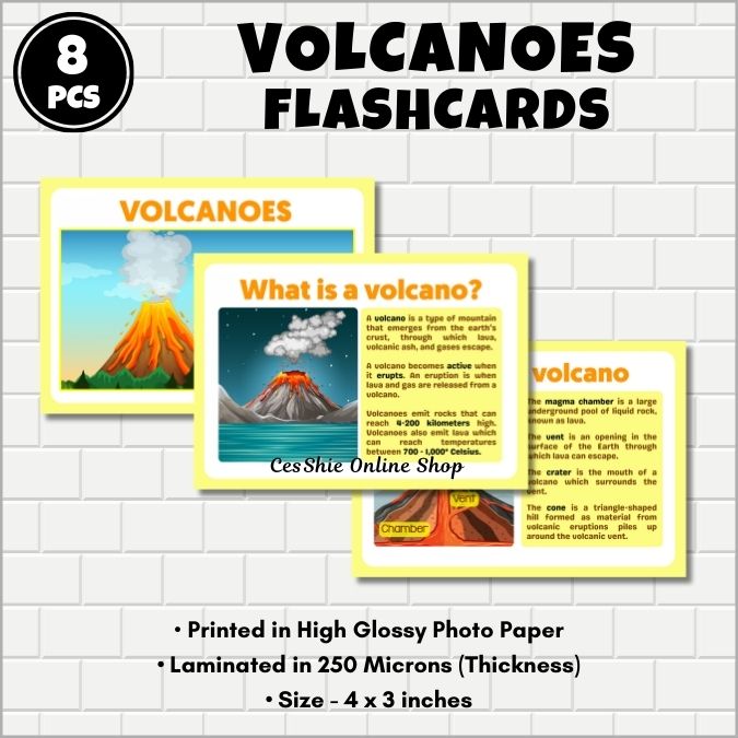 VOLCANOES FLASHCARDS FOR KIDS | LEARN ABOUT ERUPTIONS LAVA CRATERS AND ...