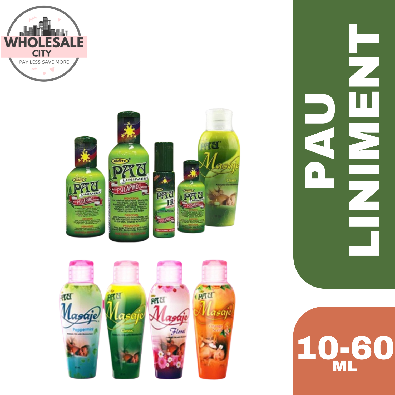 PAU LINIMENT & PAU MASAJE OIL 10ml/30ml/60ml/roll on | Lazada PH