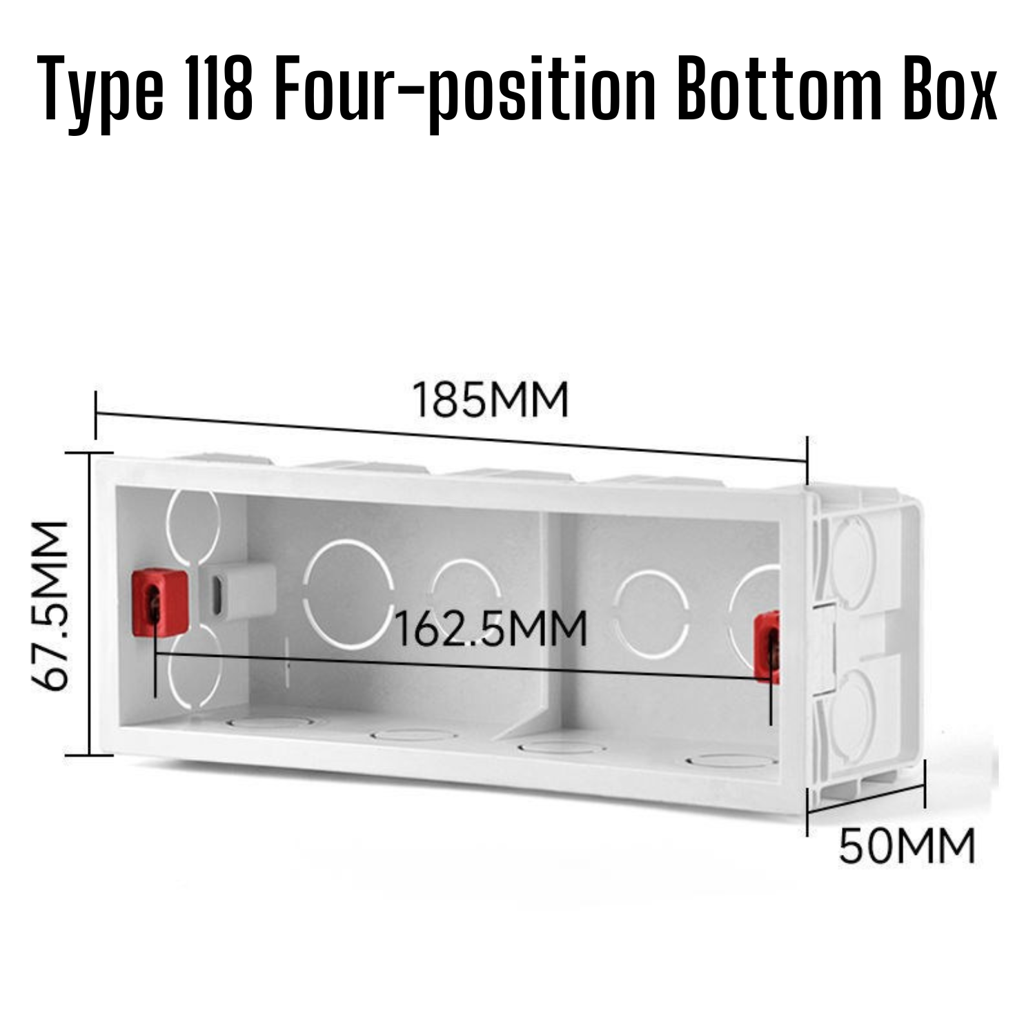 Type 118 White and Red Orange Internal Box For Standard Switch Socket ...