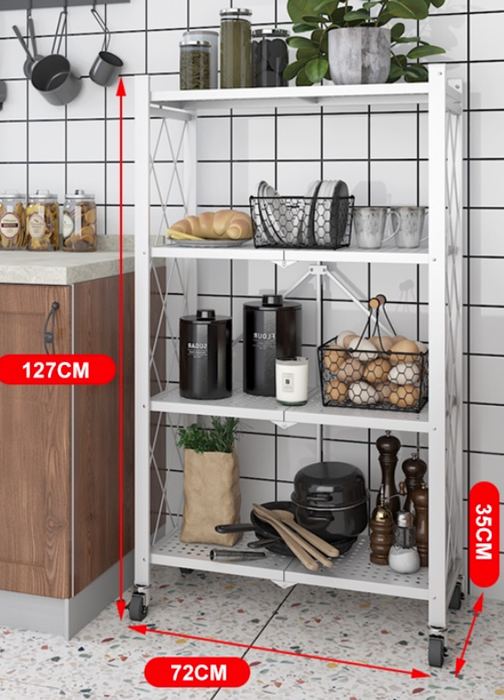 New upgrade Kitchen Rack organizer Foldable Rack 5 layer Metal Rack ...