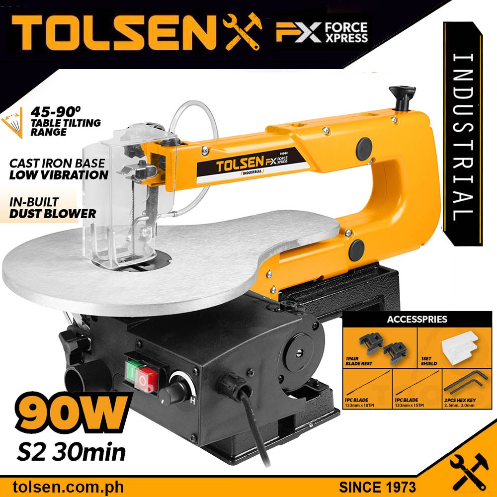 Tolsen Industrial Grade Scroll Saw w/ Cast Iron Base & FREE 6pcs ...