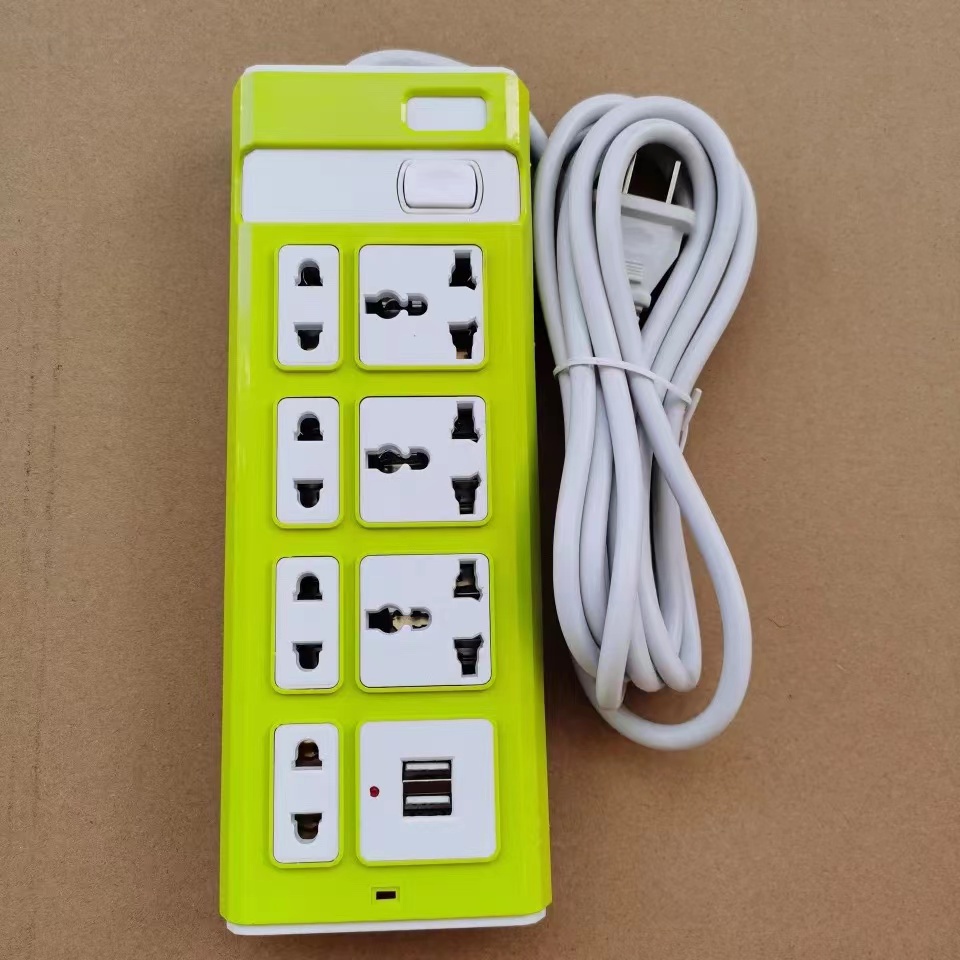 ECOL extension outlet with switch usb cable socket power Extension wire port power strip Multi ...