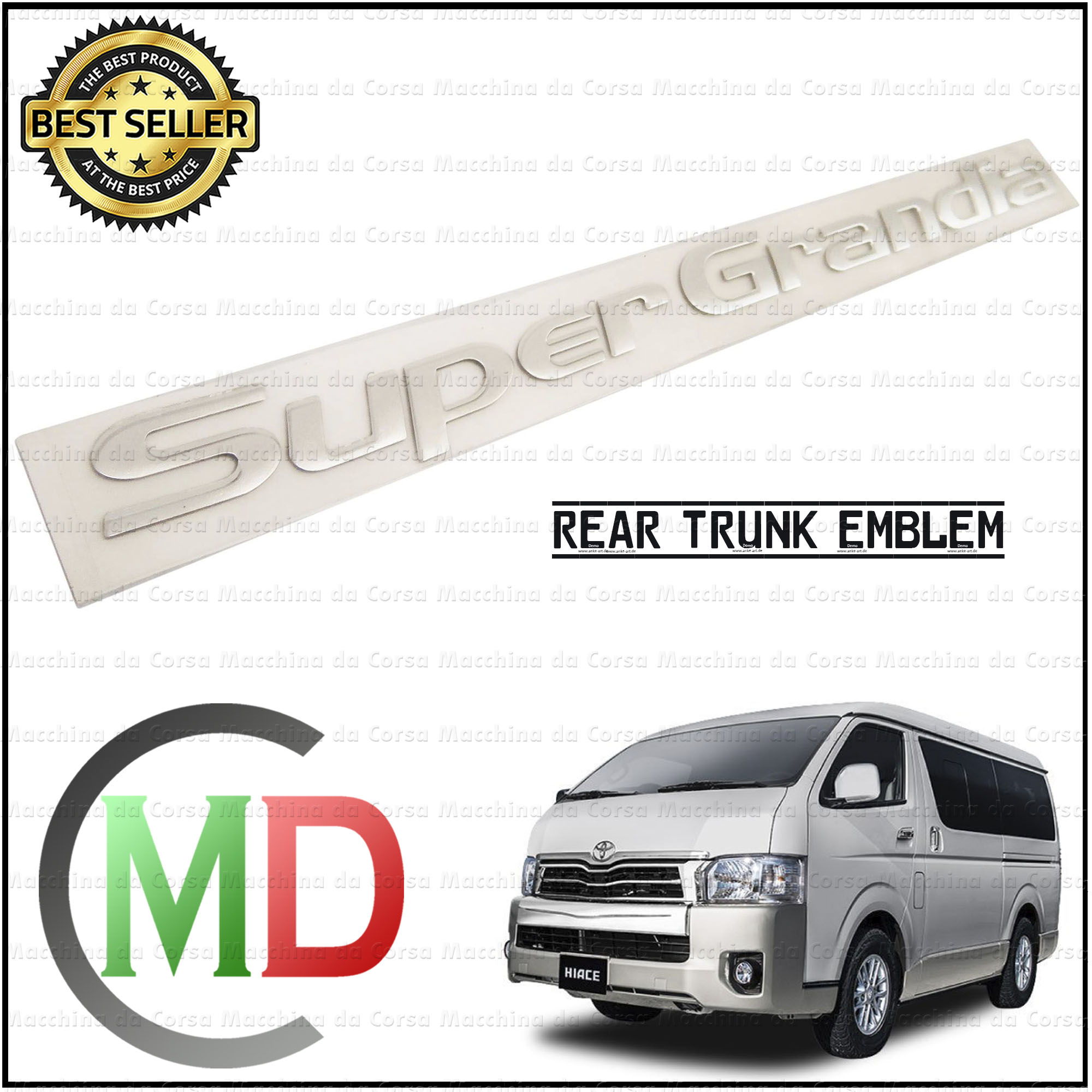 Hiace Super Grandia silicon type Rear Trunk Emblem (chrome) | Lazada PH
