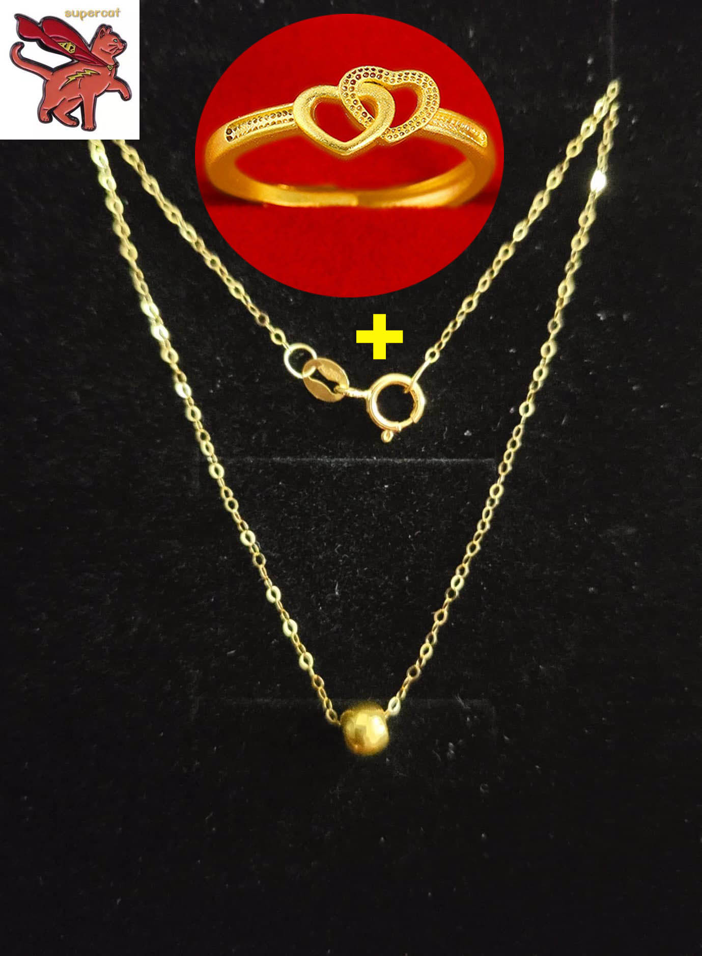 18k Saudi Gold nasasangla sale legit Tauco Chain with 3mm Ball Pendant ...