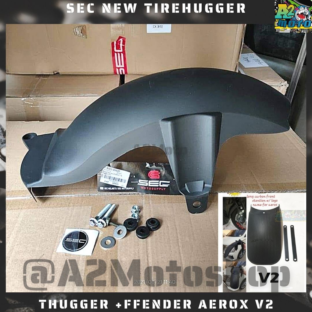 Genuine YAMAHA AEROX 2021 V2 Tire Hugger and Front Fender Extender Mud ...