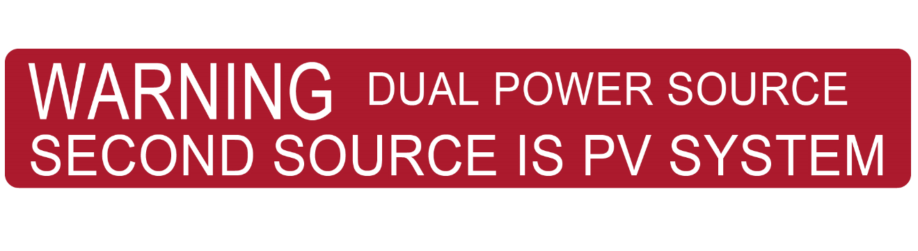 Solar PV Photovoltaic System Label Sign Warning Dual Power Source Vinyl ...