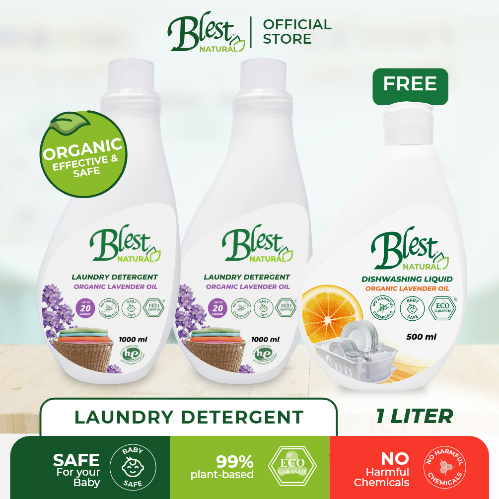 Blest Natural Laundry Detergent - Organic Lavender 1L x 2 Bottles ...
