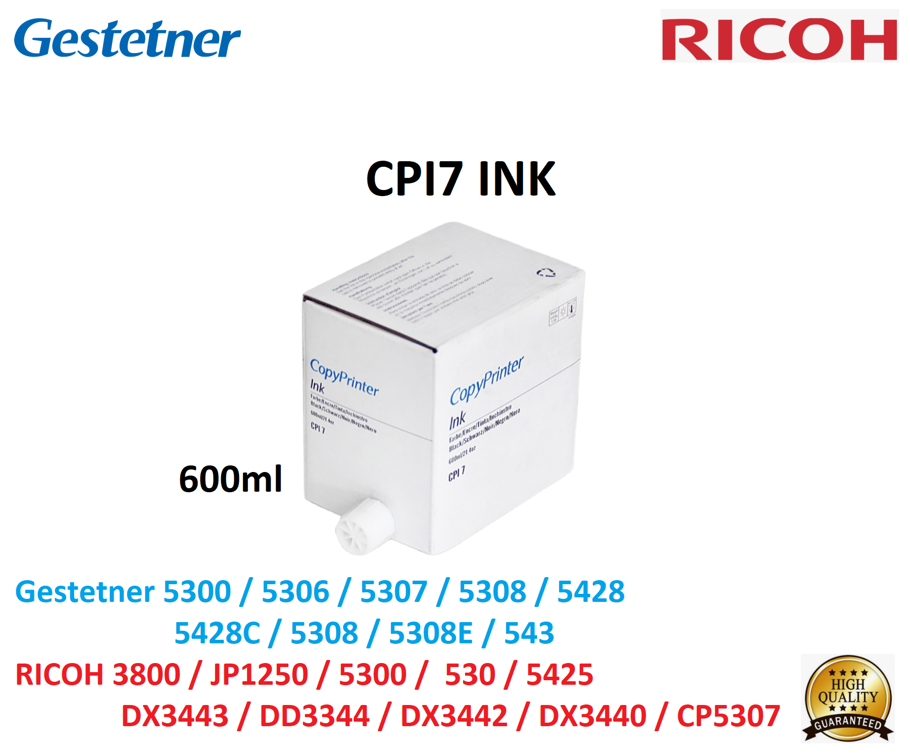 CPI7 ink for Gestetner and Ricoh CPI 7 CPI-7 | Lazada PH