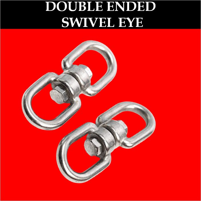 TOYU 4mm-18mm Stainless Double Ended Swivel Eye Marine Ringing Sling ...