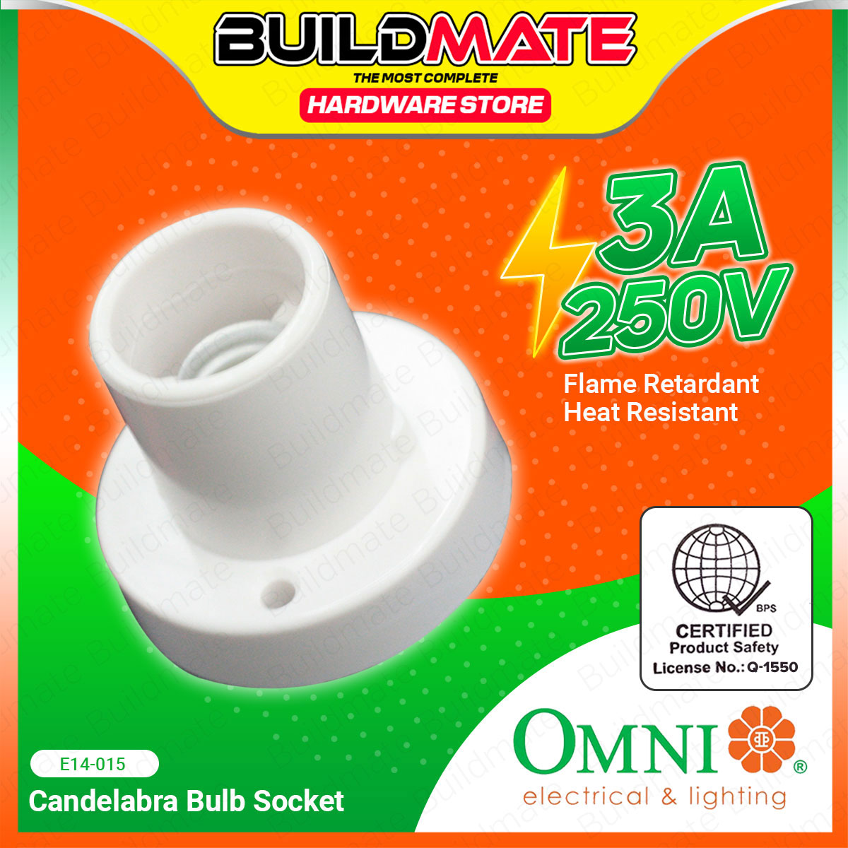BUILDMATE Omni Candelabra Bulb Socket Receptacle E12 | E14 3A 250V ...