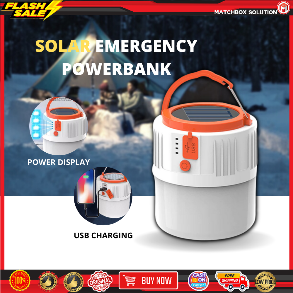 "MATCHBOX"" Solar Emergency Charging Lamp W/ Power Bank Function Solar Powerbank Usb ...