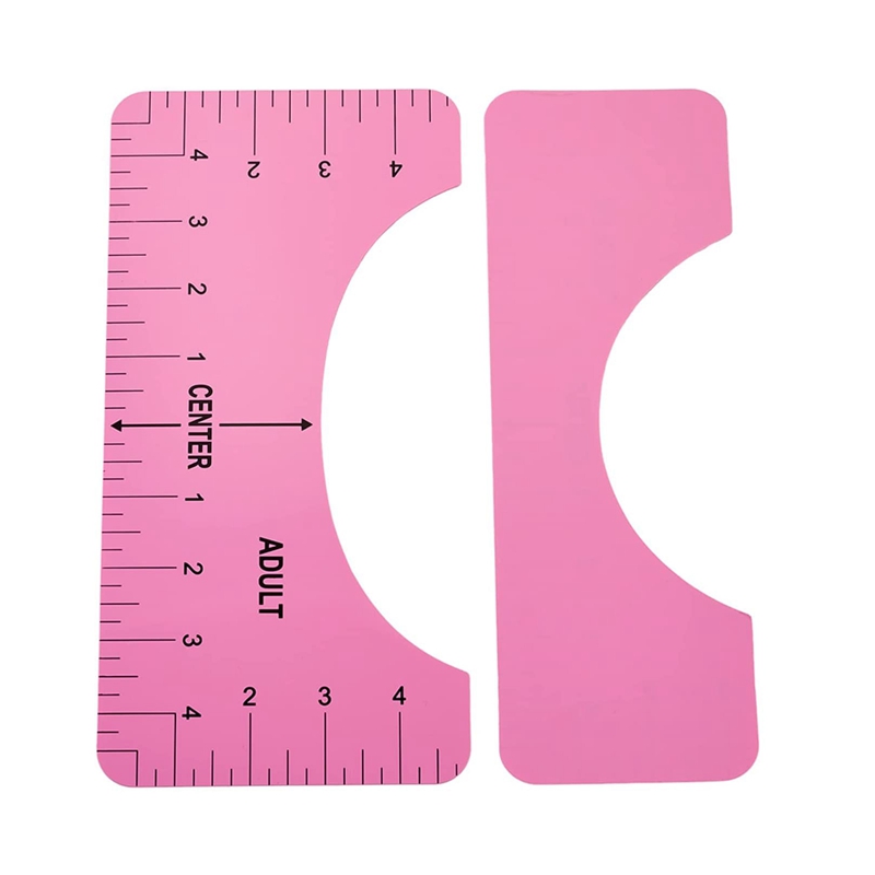 4 PCS Pink T-Shirt Ruler Guide Multifunction Alignment Ruler Tool Set ...