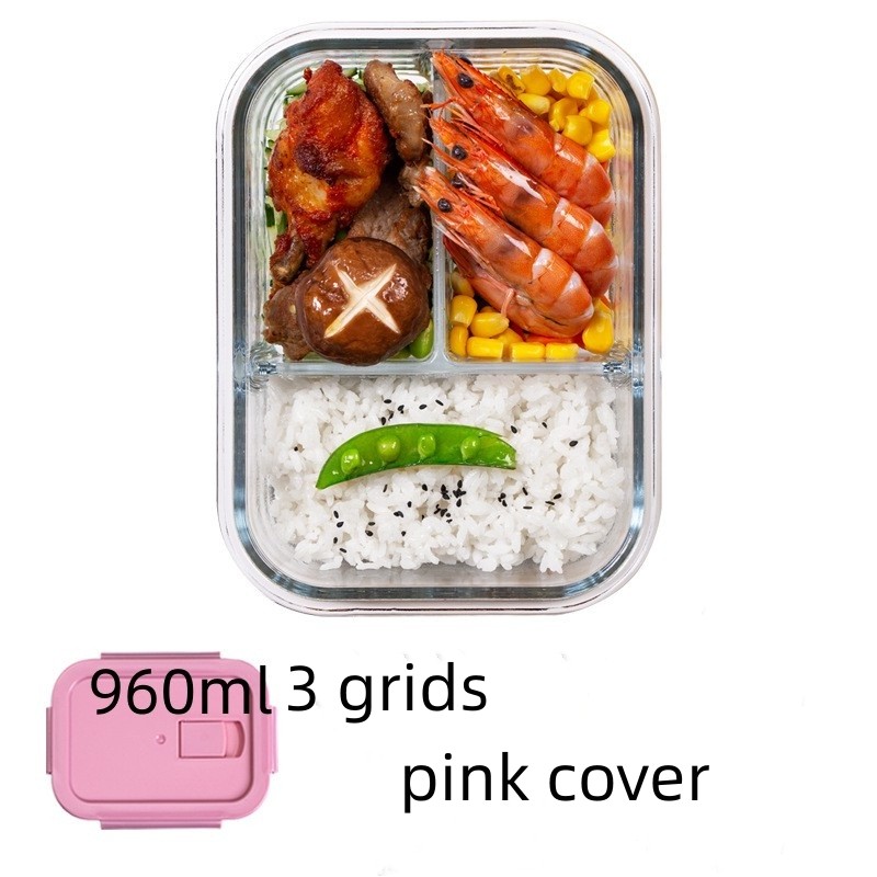 HF Glass Lunch Box for Adult Crisper Airtight Food Keeper Leakproof ...