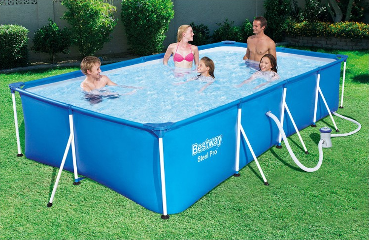 Bestway 56405 Steel Frame Swimming PoolAdult Family Size Swimming Pool ...
