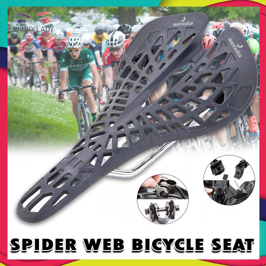 Senda Ultra-light Shockproof Spider Web Bike Bicycle Seat Hollow Saddle ...