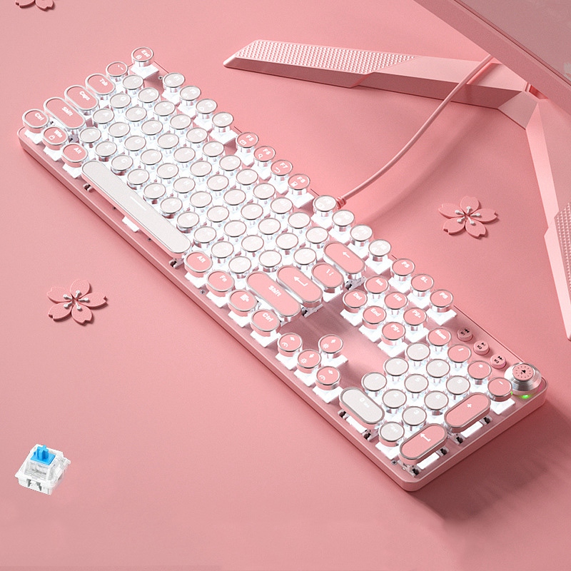 B.O.W Wired Gaming Mechanical Keyboard 104-Key Round Keys 9 Kinds of ...