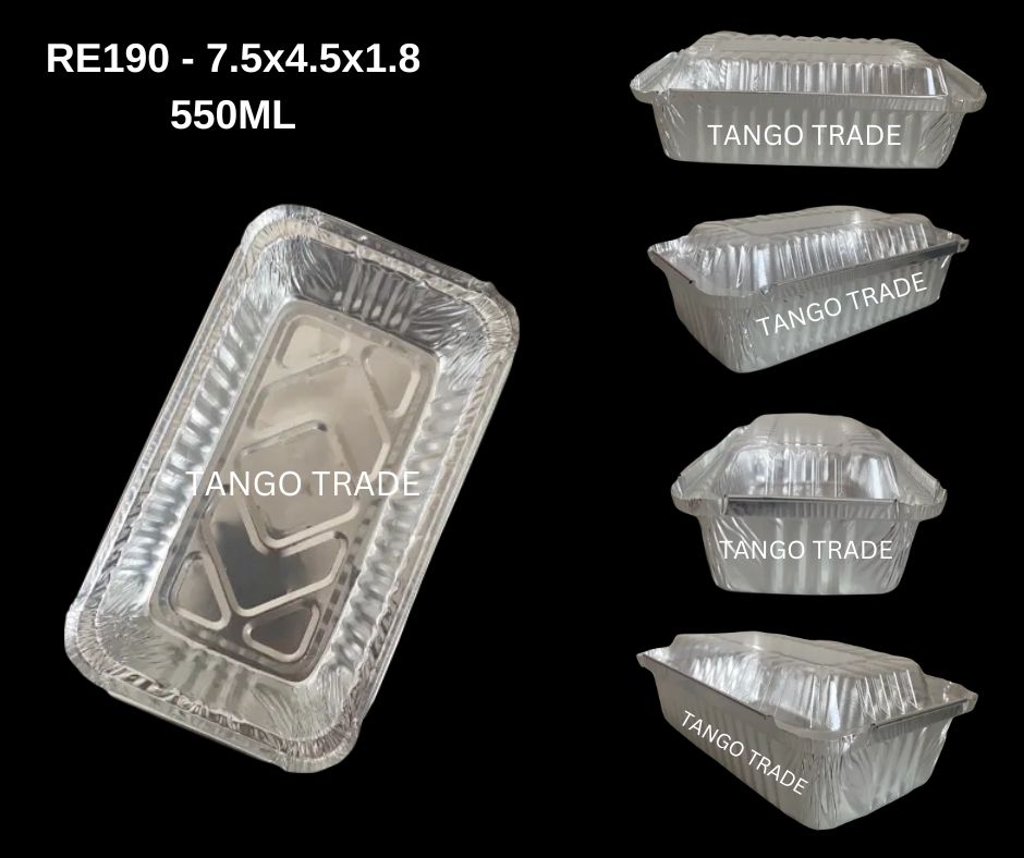 RE190 - (7.5x4.5x1.8) Aluminum tray with lid (550ml) small loaf pan ...