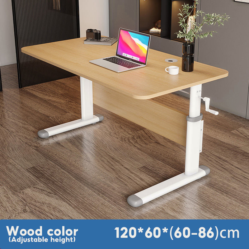 Study Table can lift Computer Table Adjustable Height Solid Wood Office ...