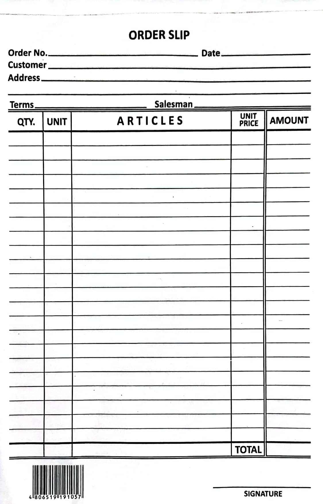 ONABELLA Order Slip Receipt Ordinary 100 Sheets | Lazada PH