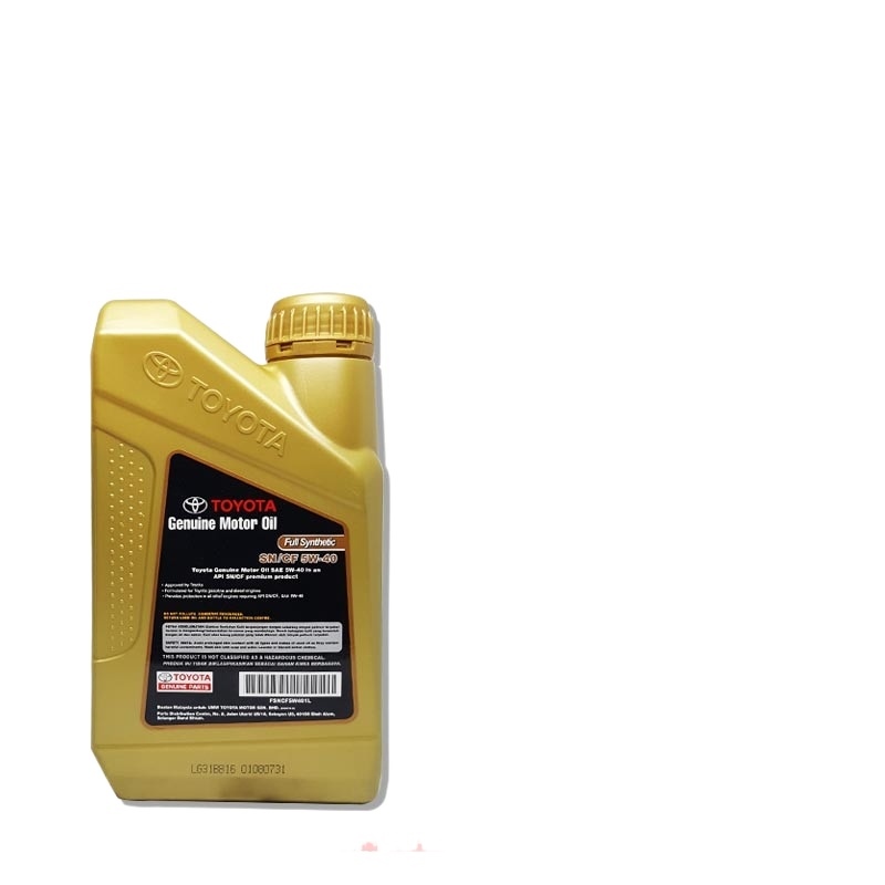 Toyota Genuine Motor Oil Full Synthetic 5W-40 1L For Gas and Diesel ...