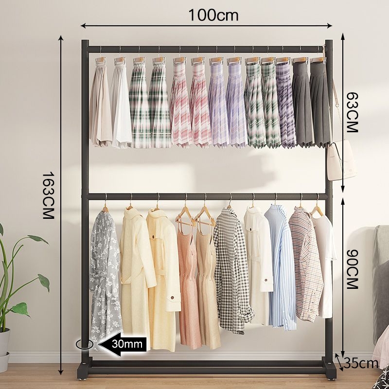 SHEEPER Clothes Rack Double Rod Metal Clothes Hanger Stainless Steel ...