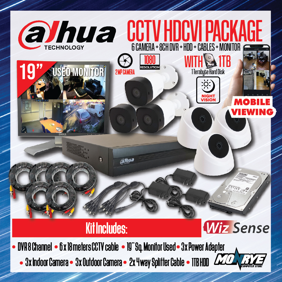 DAHUA CCTV HDCVI Complete Set / BRAND NEW DVR 8 Channel with HDD / 6 ...