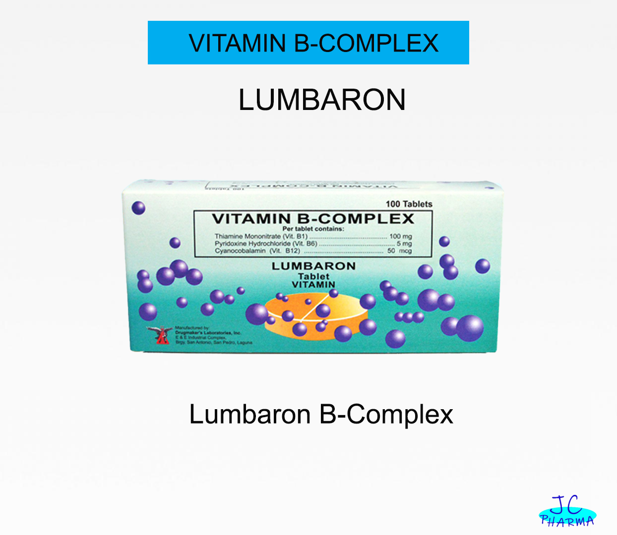 Authentic Lumbaron Vitamins B-Complex ( 100 tablet / Box ) | Lazada PH