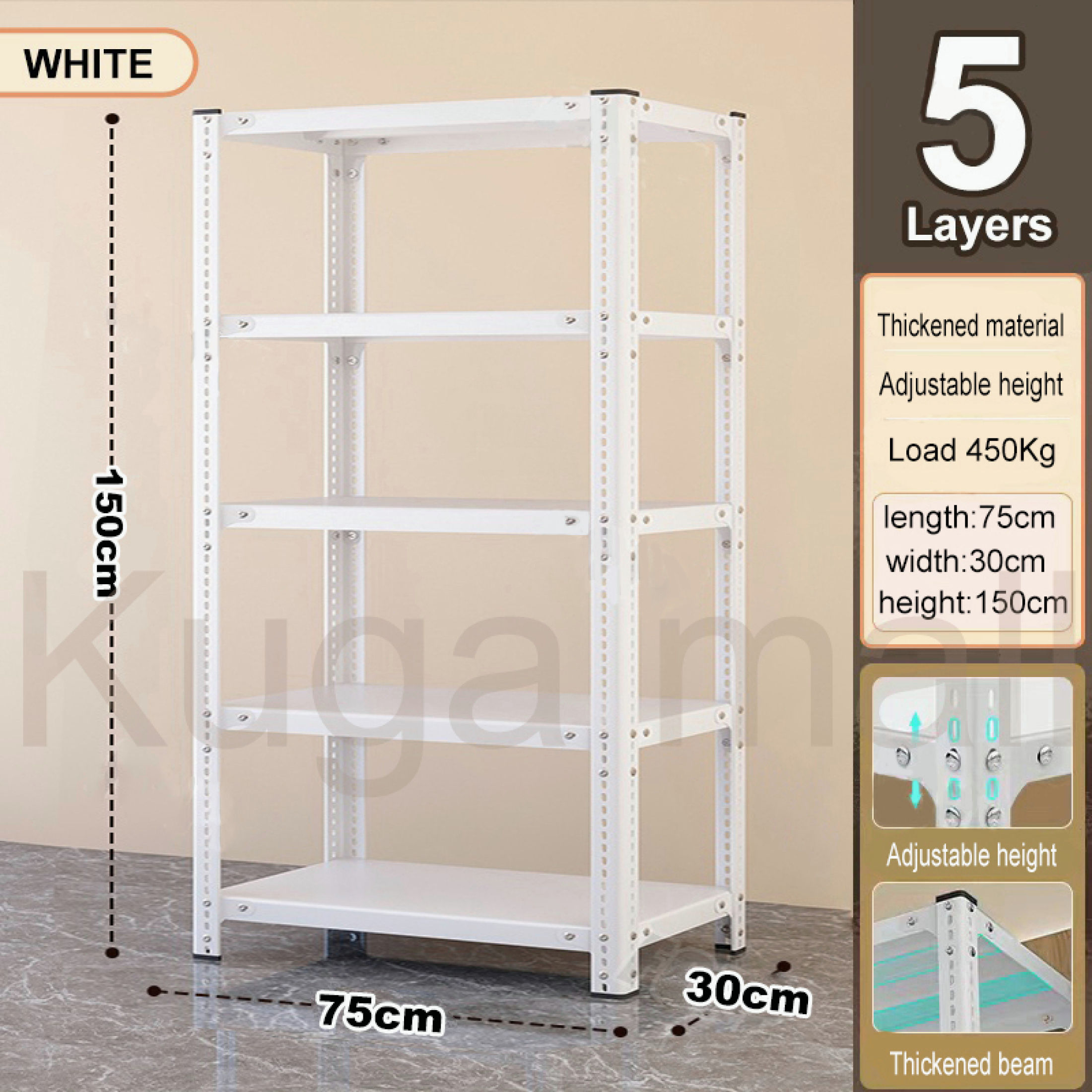 【Load 800 KG】Metal Boltless Rack Steel Rack Shelves 5 layers Metal Rack ...