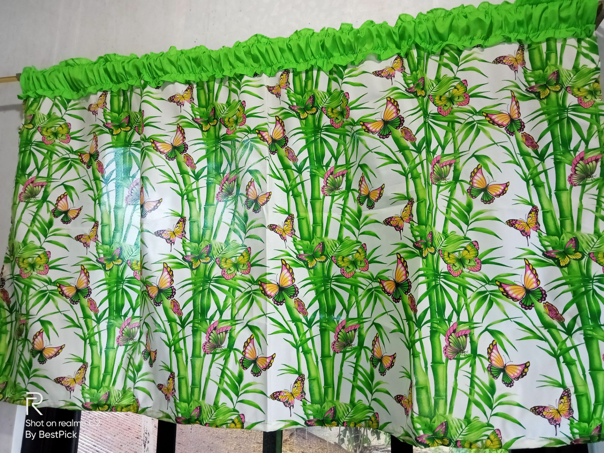 BestPick Bamboo and Butterfly Design curtain for Lababo and Valancer ...
