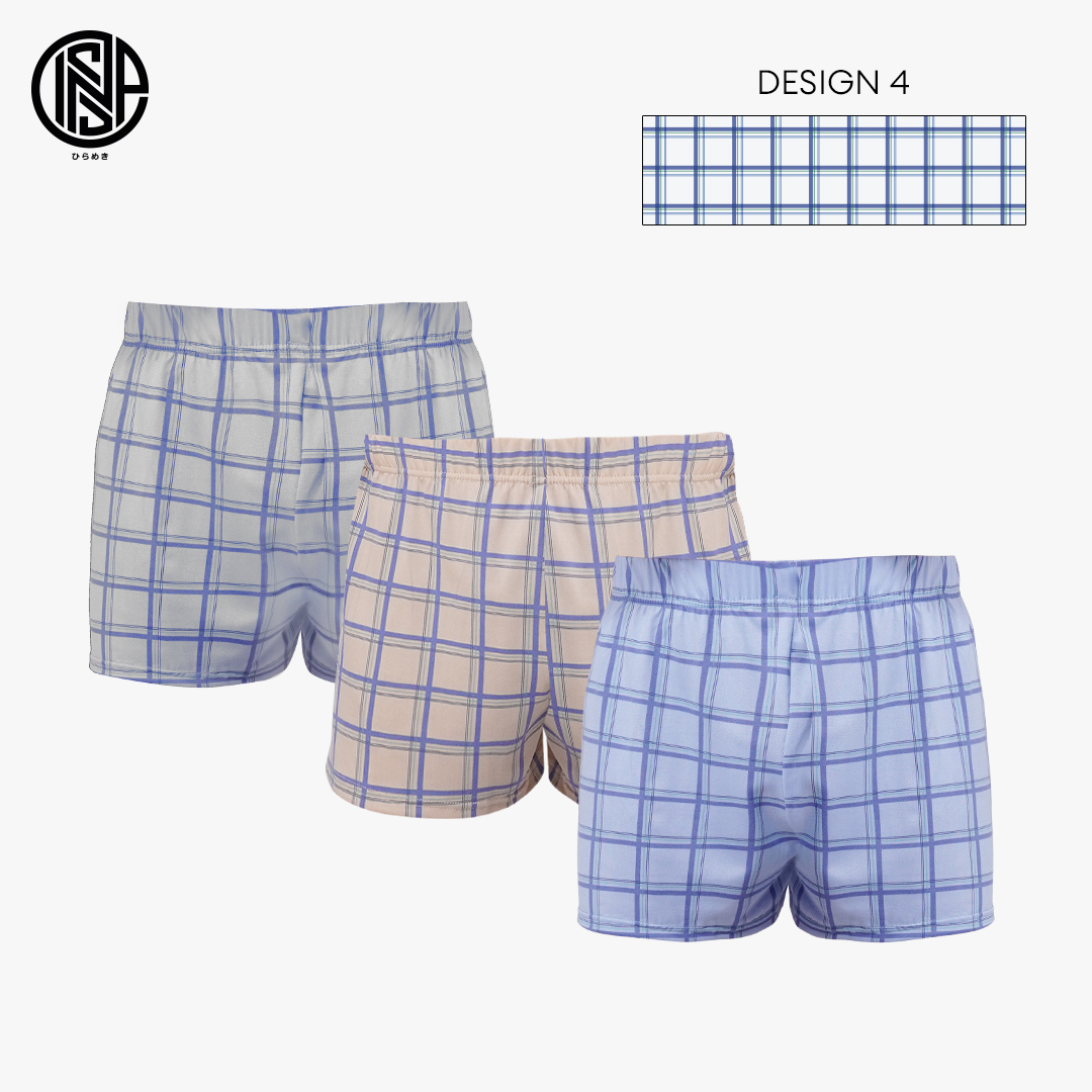 INSPI Boxer Shorts for Men 3pcs Set Random Colors Underwear Black Gray ...