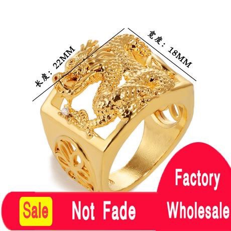 BMJ 24K Gold Plated Adjustable Dragon Rings Fashion imitation gold ...