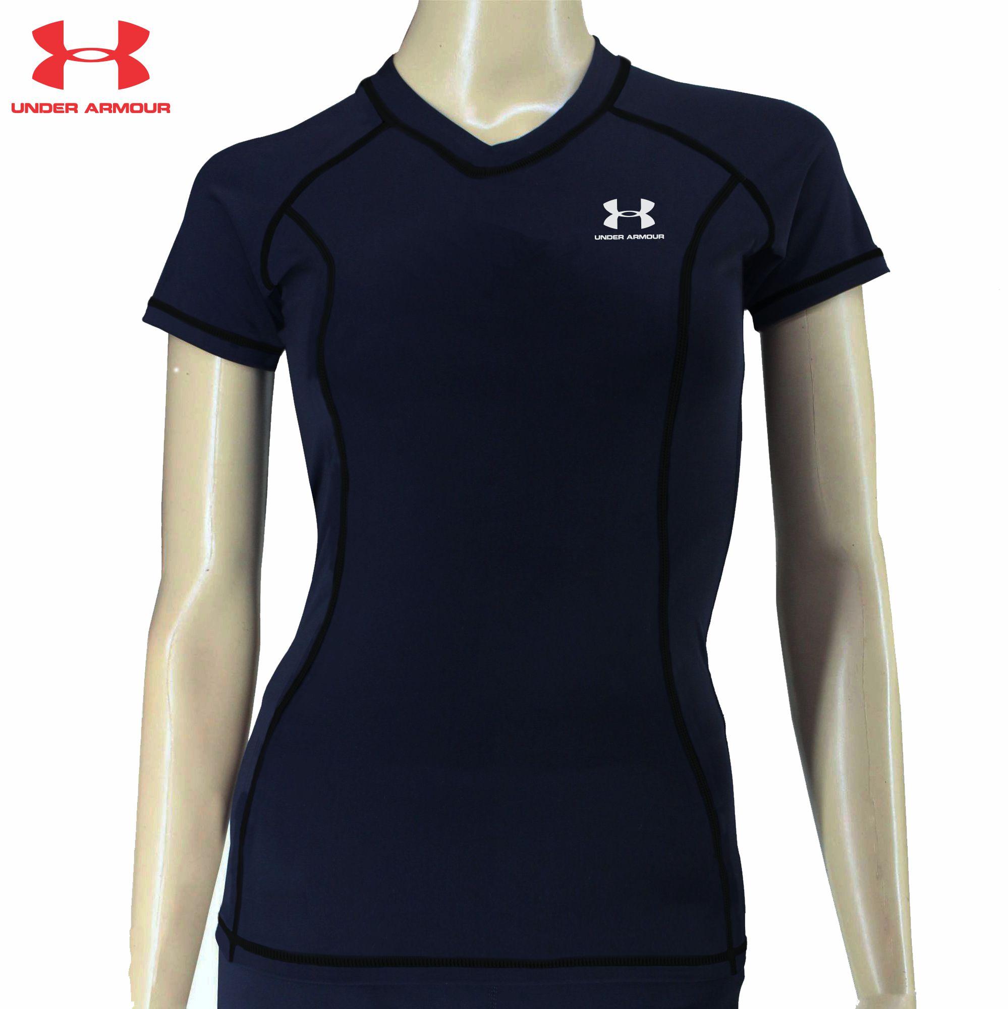 RainOrShine #UA915 Compression Women Ladies V-Neck Shirt Dri-Fit Fabric ...