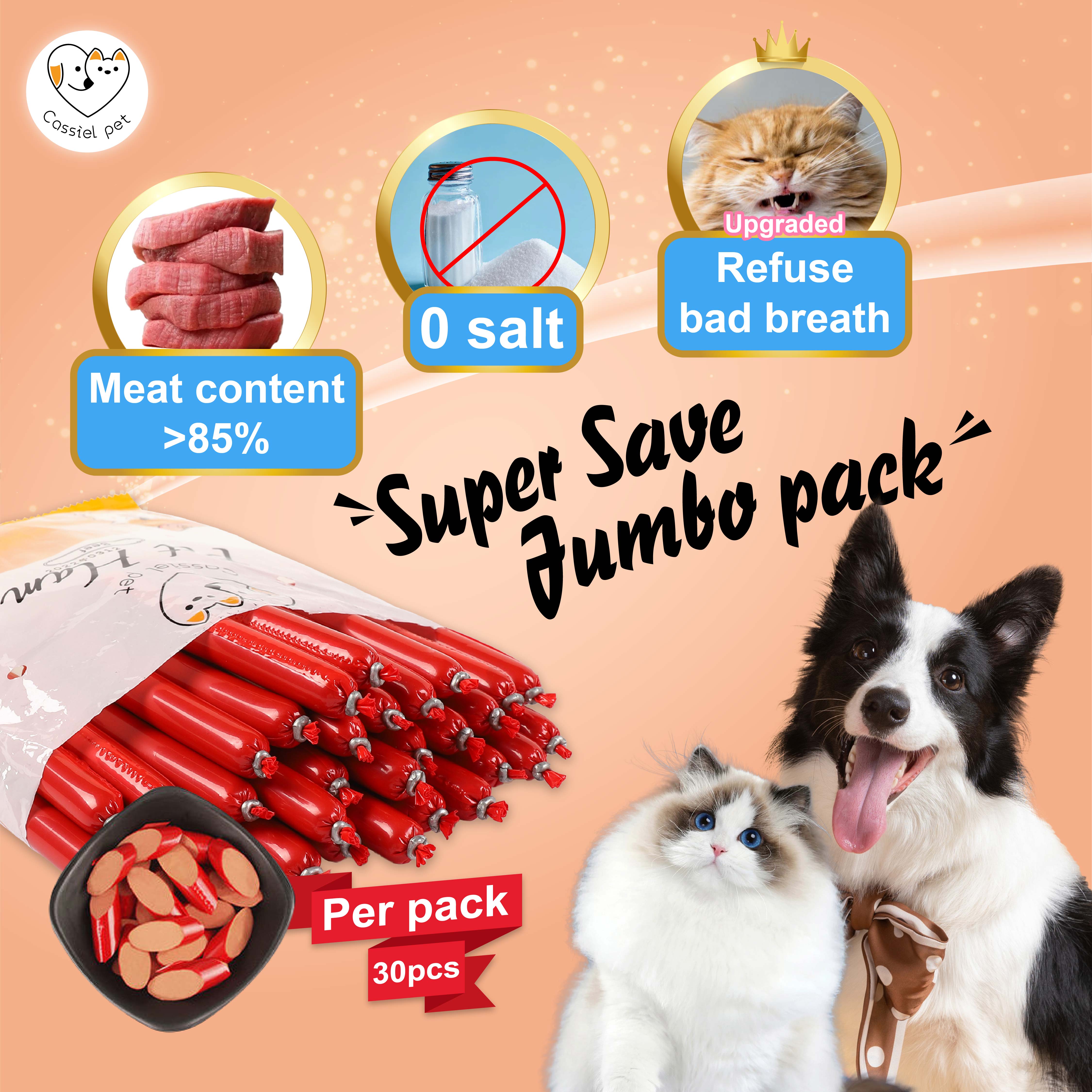 【MENES PET】30 sticks Wholesale Packing Dog Treats Pet Sausage Cat ...